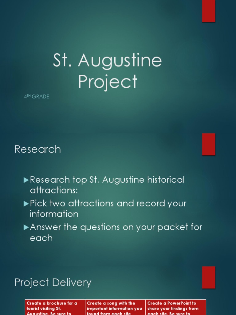 St. Augustine Project: 4 Grade | PDF