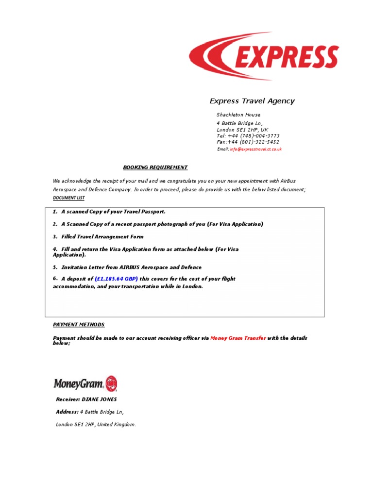 Express Travel Agency | PDF | Travel Visa | Passport