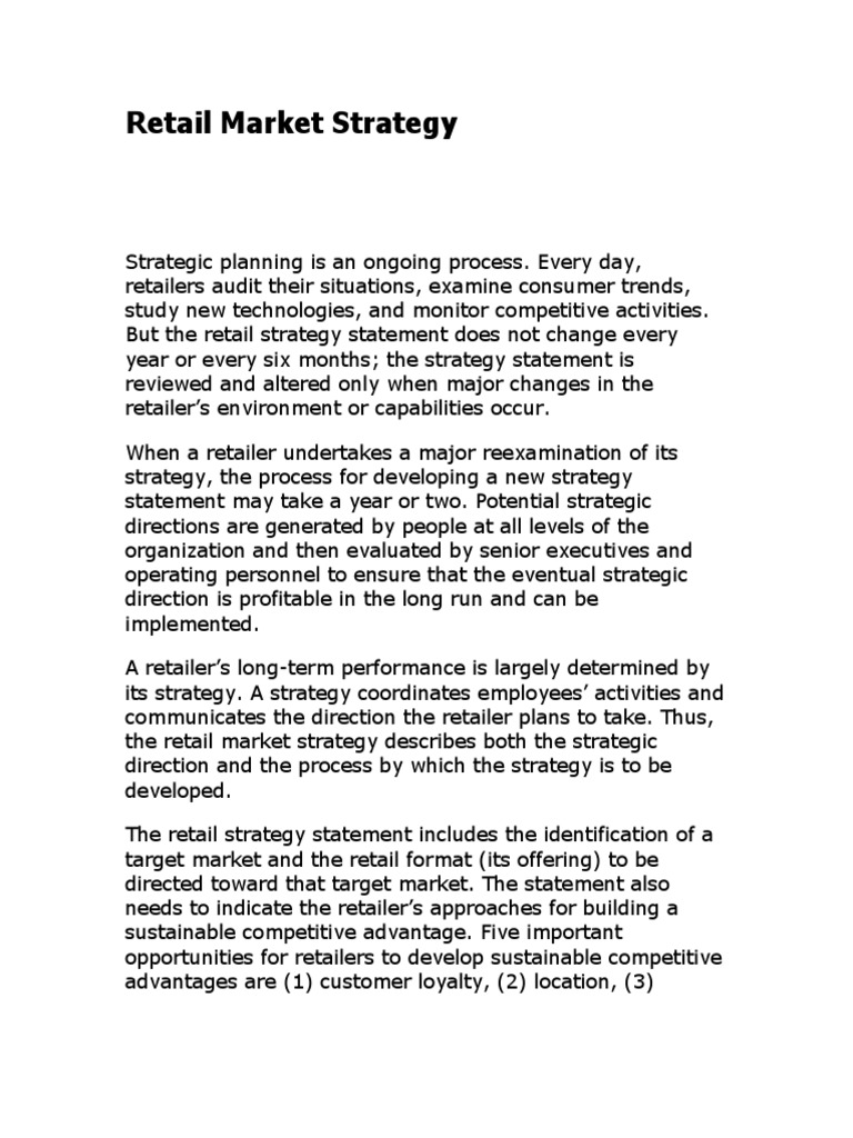 Retail Market Strategy | PDF
