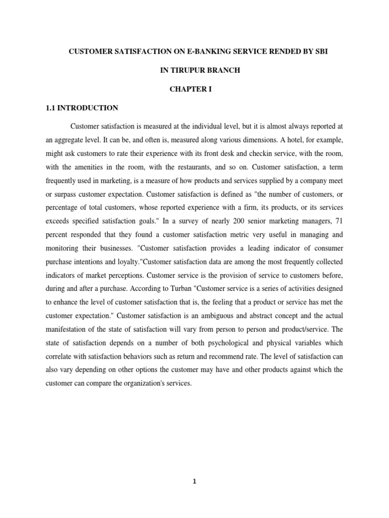 Customer Satisfaction On e | PDF | Customer Satisfaction | Online Banking