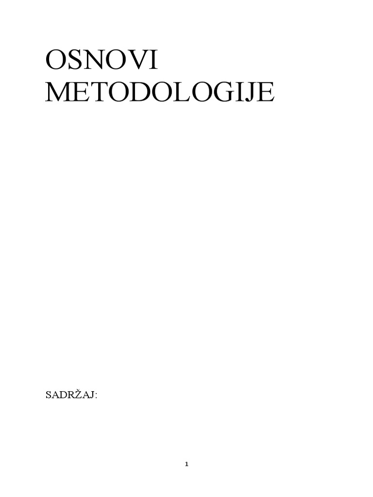 Osnovi Metodologije Politickih Nauka | PDF