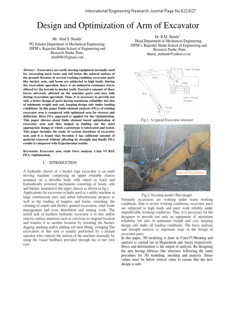 Excavator Arm Design and Optimization | PDF | Finite Element Method ...