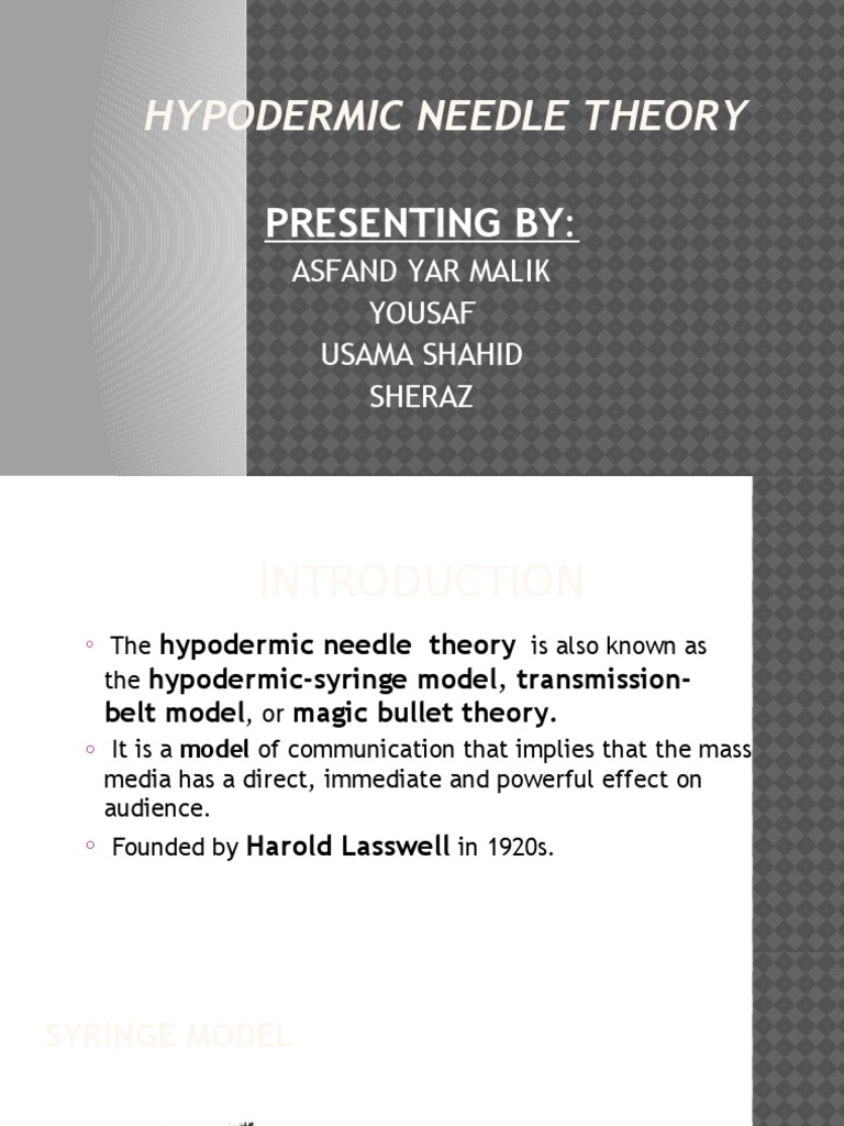 Hypodermic Needle Theory | PDF | Psychological Concepts | Psychology