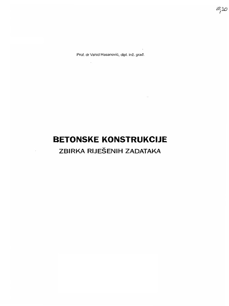 Betonske Konstrukcije I Zbirka Zadataka | PDF