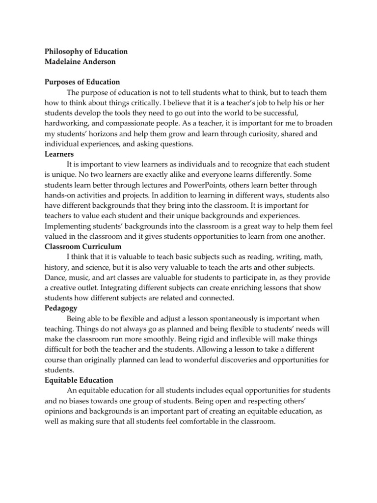 Philosophy of Education | PDF