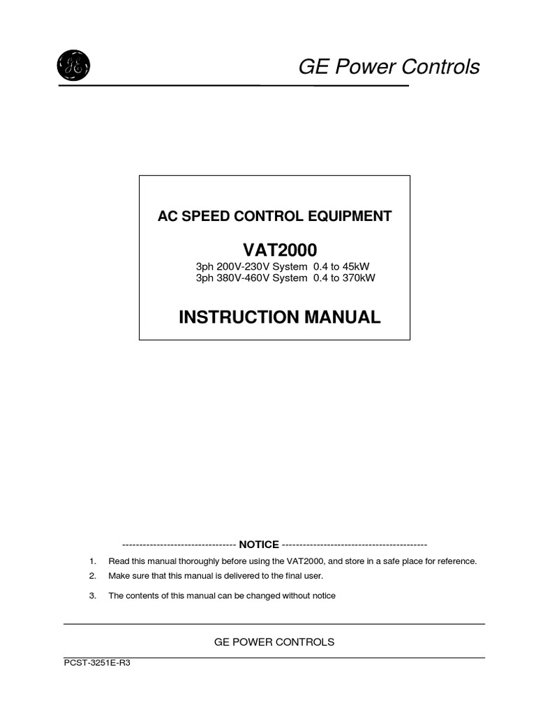 Ge Vat2000 Manual PDF | PDF | Power Supply | Power Inverter