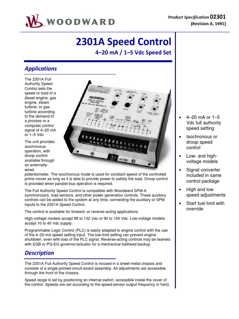 2301A Speed Control: Applications | PDF | Switch | Hertz
