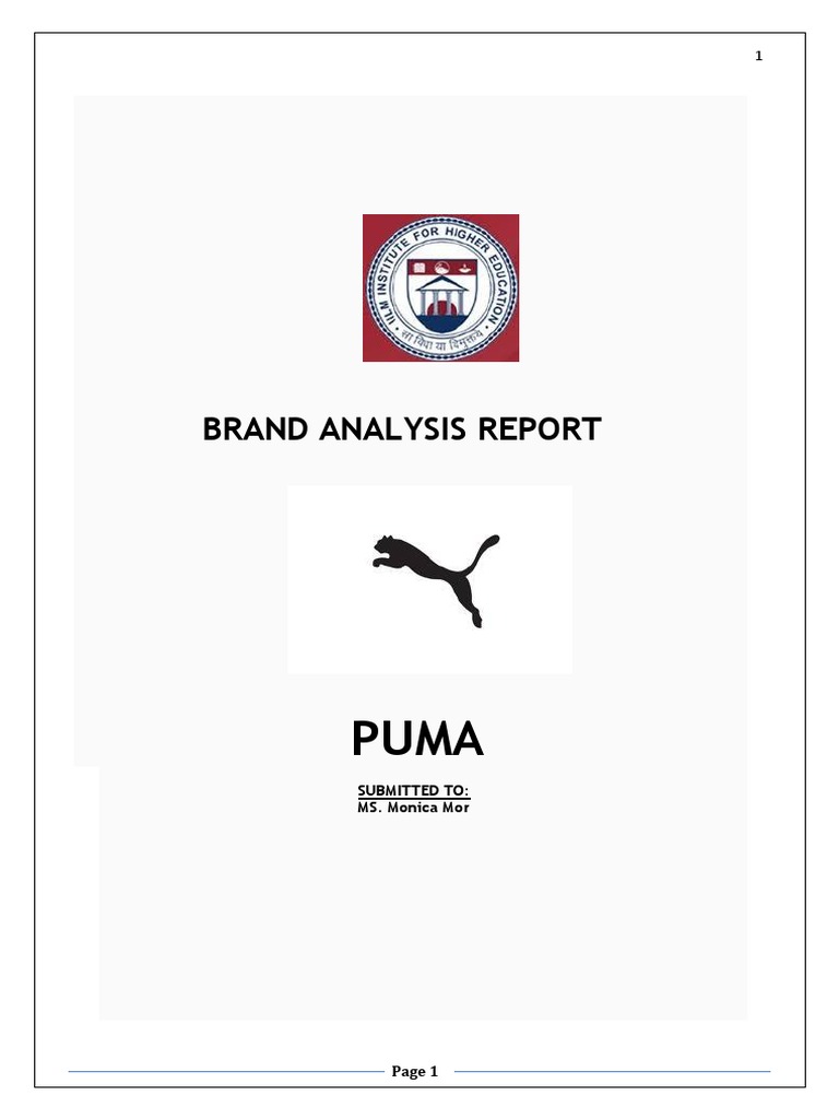 PUMA Brand Analysis Report PDF | PDF | Adidas | Brand