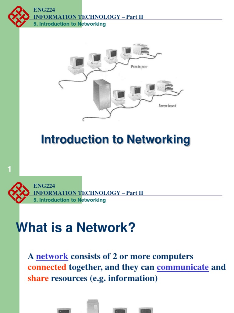 Introduction To Networks | PDF | Local Area Network | Network Topology