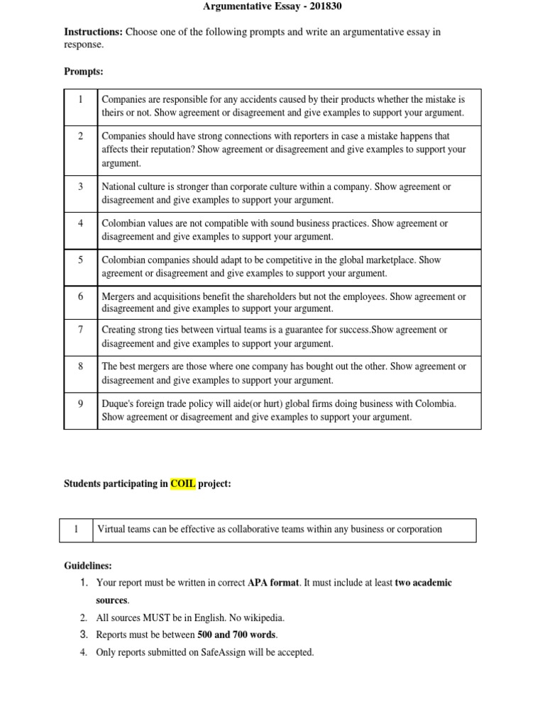 Argumentative Essay Prompts | PDF | Essays | Plagiarism