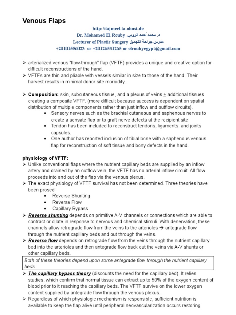 Venous Flaps | PDF | Vein | Capillary