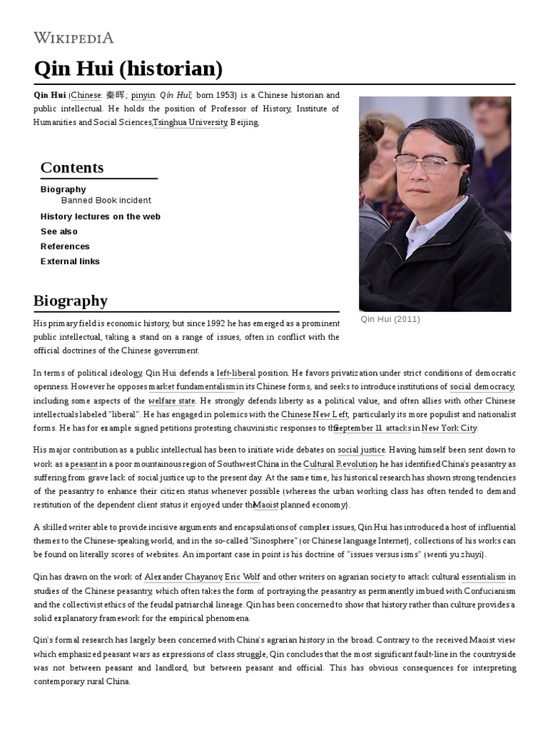 Qin Hui (Historian) | PDF | Sociological Theories | Philosophical Theories