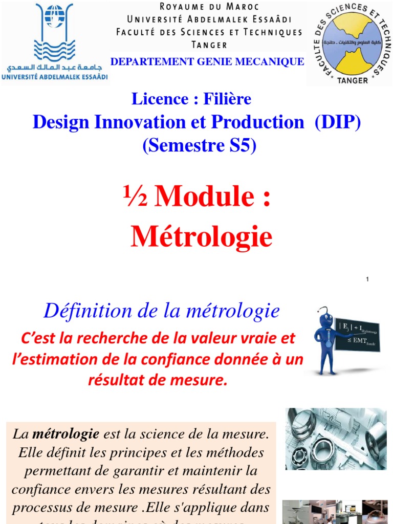 Introduction à la Métrologie et ses Applications | PDF | Métrologie ...