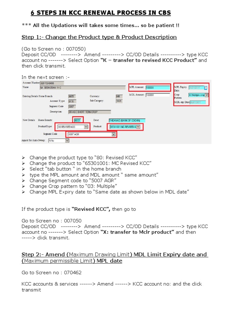 KCC Renewal Process Steps in CBS | PDF | Computing | Business