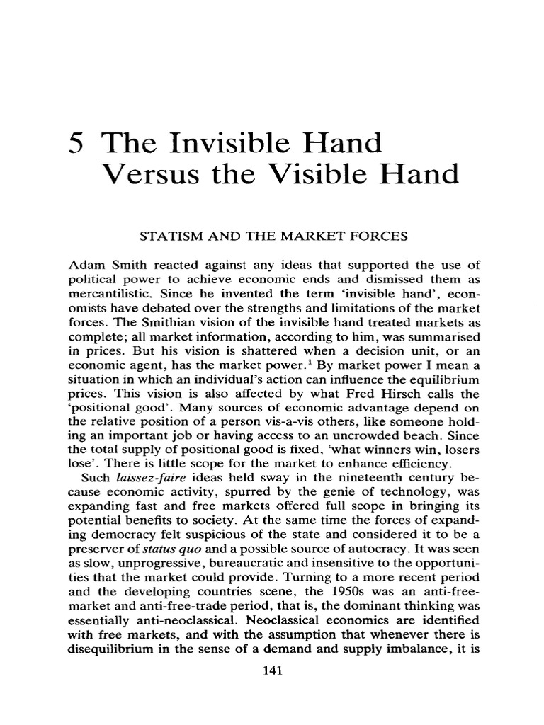01 Invisible Hand | PDF | Market Failure | Economics