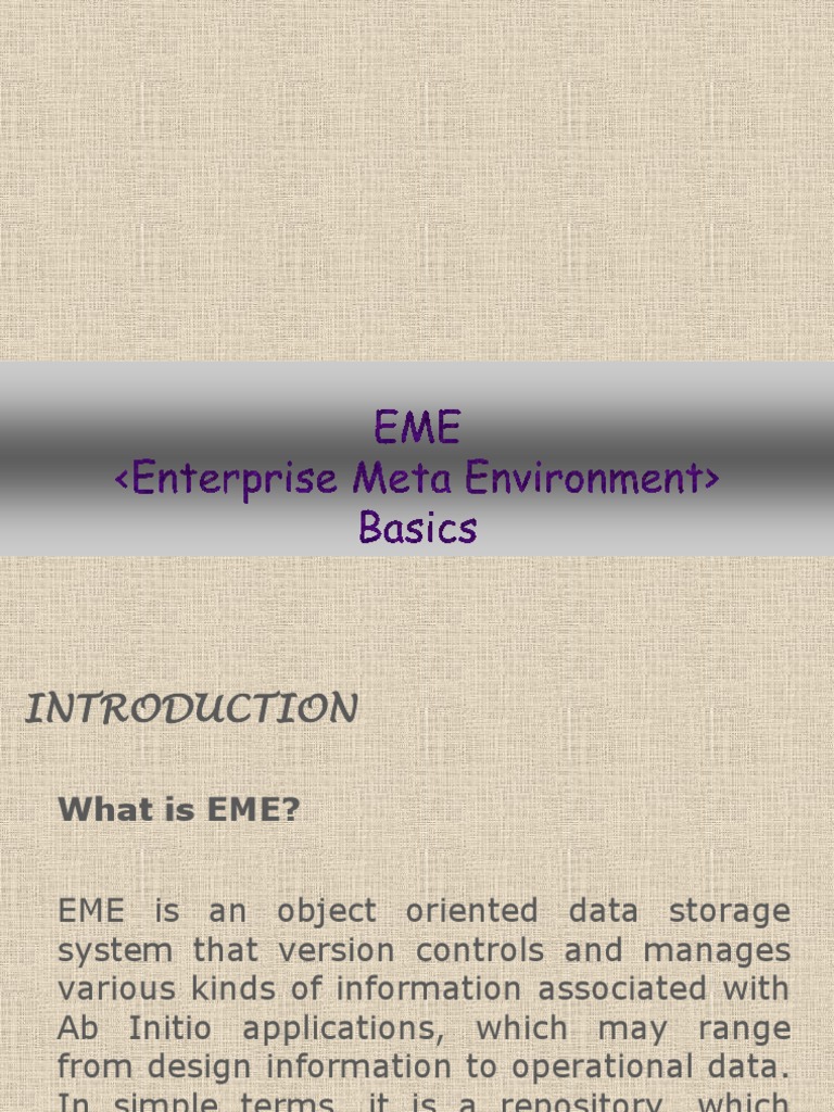 Introduction To EME - AB INITIO | PDF | Command Line Interface | Parameter (Computer Programming)