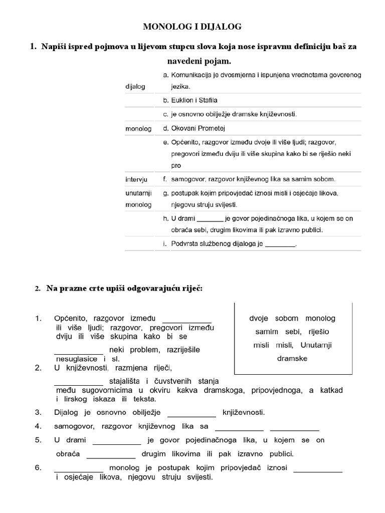 Dijalog I Monolog | PDF