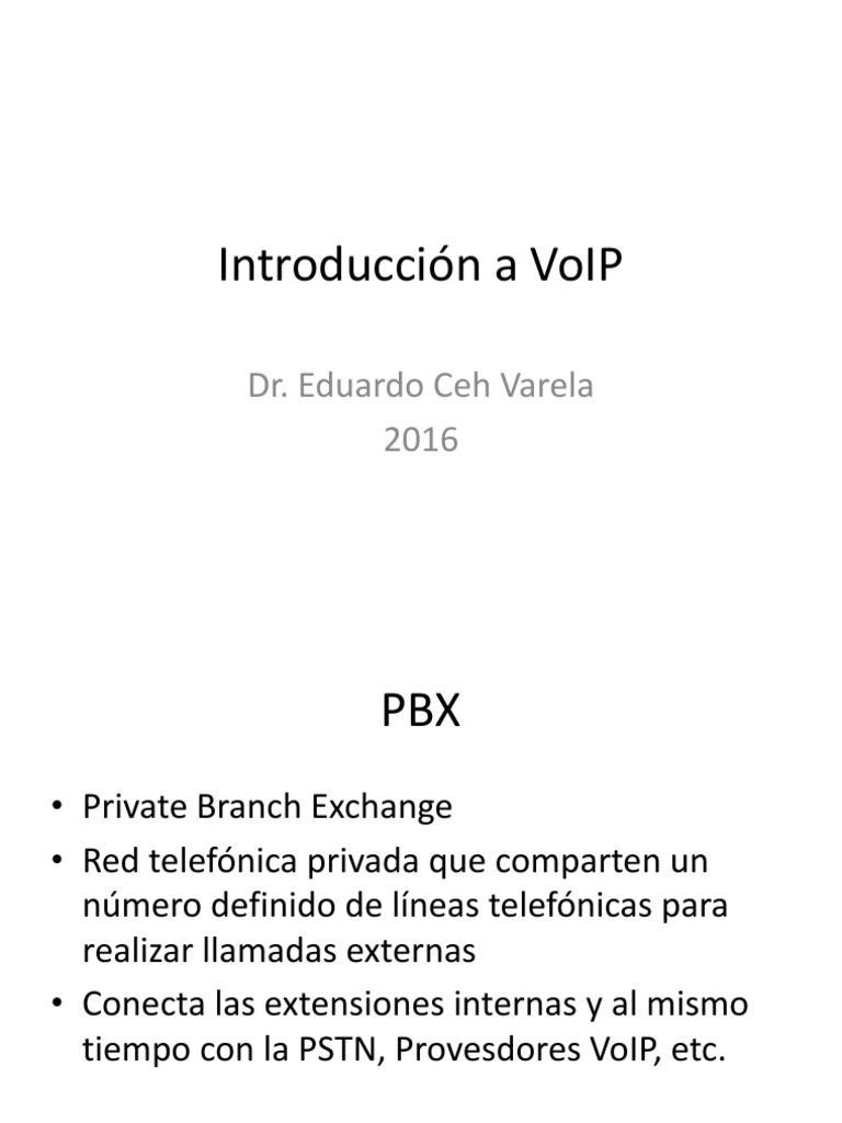 Introducción A VoIP | PDF | Voz sobre IP | protocolo de Iniciacion de Sesion