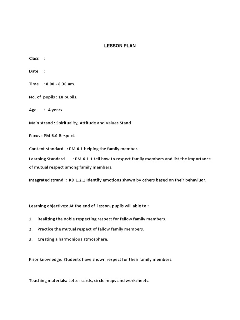 RPH | PDF | Lesson Plan | Teachers