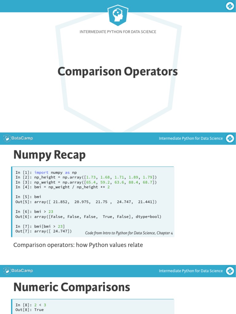 Intermediate Python Ch3 Slides Pdf Pdf Boolean Data Type Truth