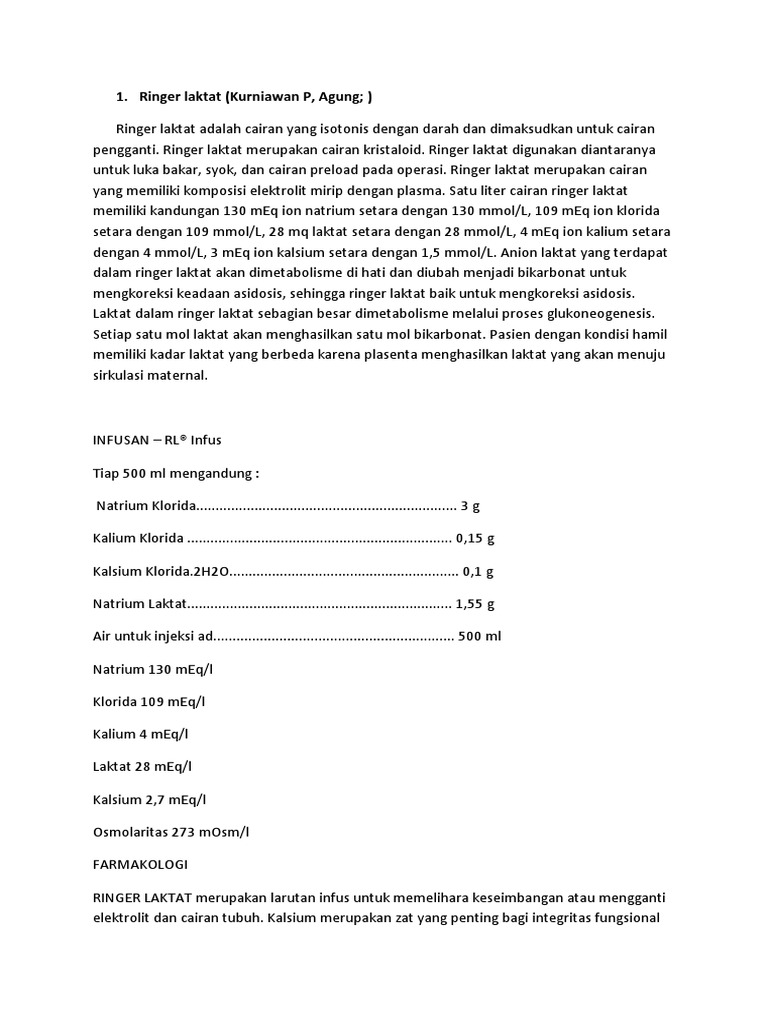 Ringer Laktat | PDF