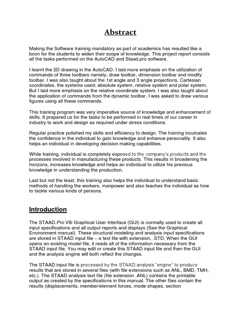 Staad Pro | PDF | Beam (Structure) | Graphical User Interfaces