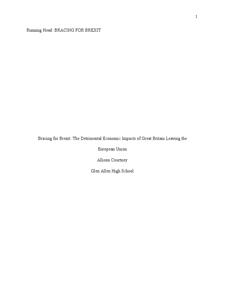 Capstone Final Draft | PDF | Brexit | United Kingdom