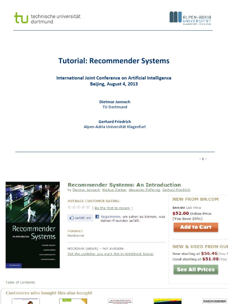 Tutorial IJCAI 2013 | PDF | Experiment | Information Science