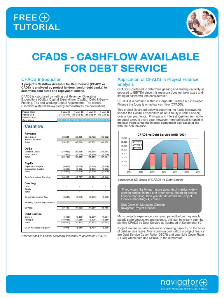 CFADS Calculation & Application PDF | PDF | Debt | Loans