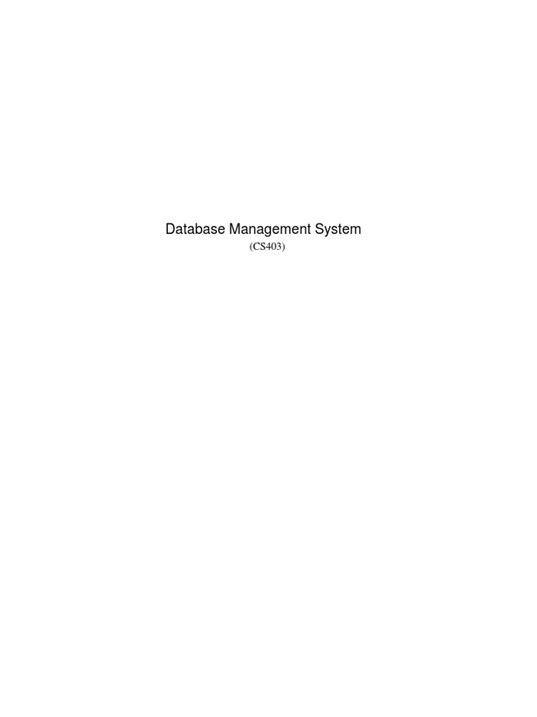 CS403 | PDF | Database Index | Data Model