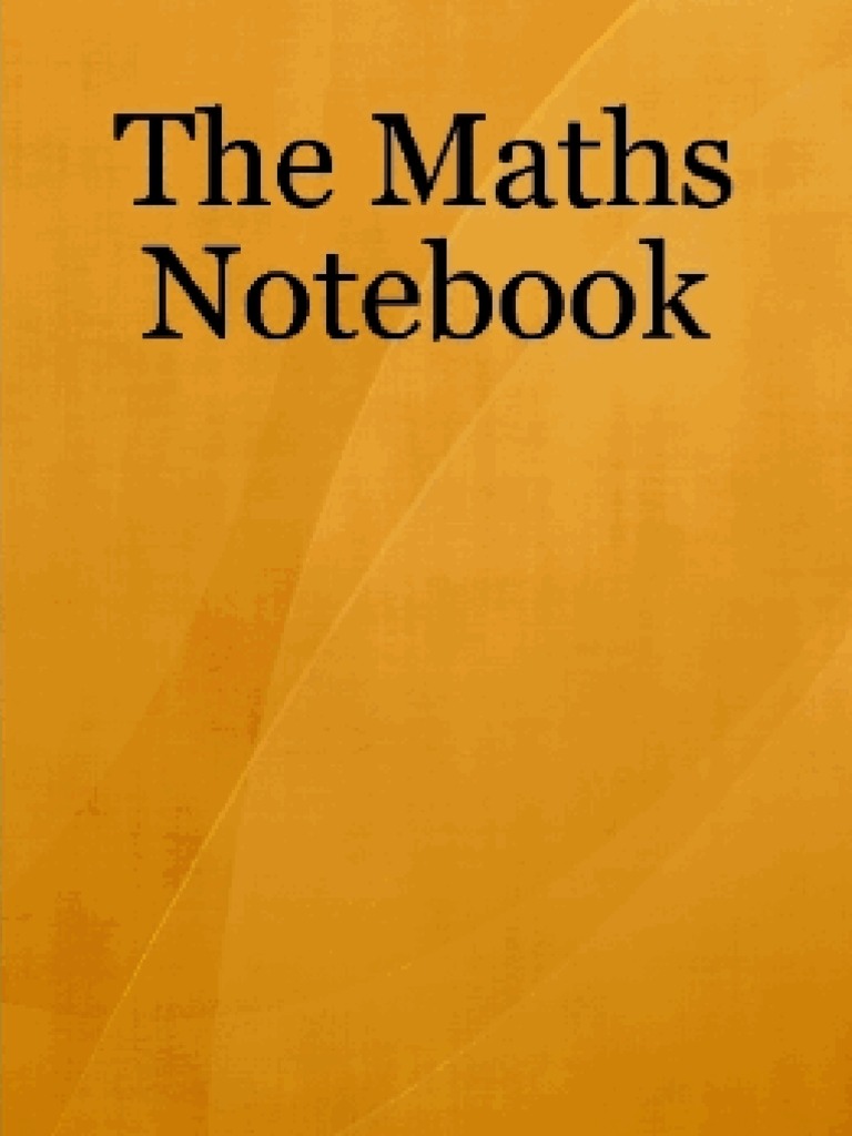 The Maths Notebook | PDF
