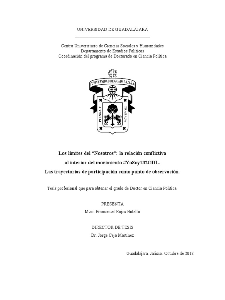 Tesis Emmanuel Rojas Botello IMPRIMIR PDF | PDF | Movimientos sociales ...
