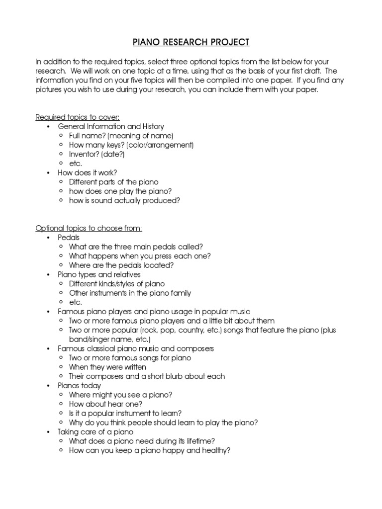 Piano Research Project | PDF | Piano | Songs