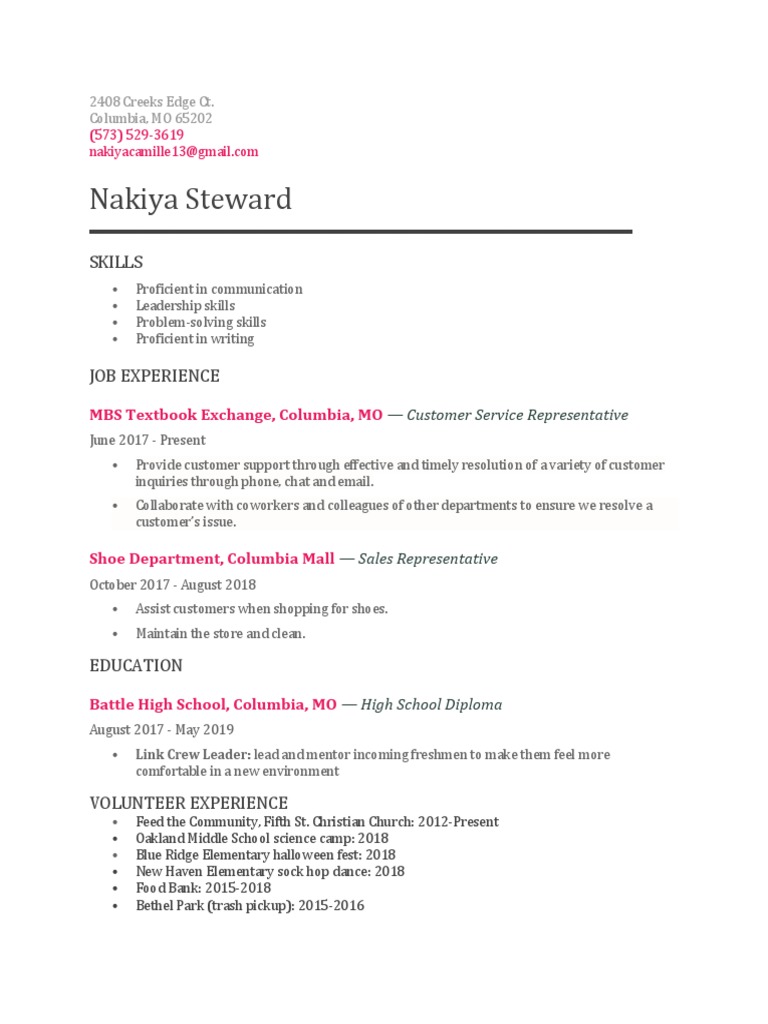 Resume 2019 | PDF