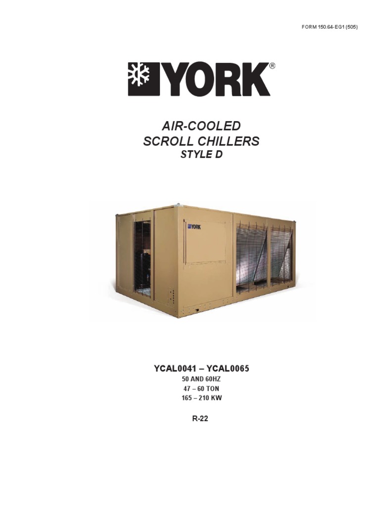 York YCAL R22 Manual | Heat Exchanger | Manufactured Goods