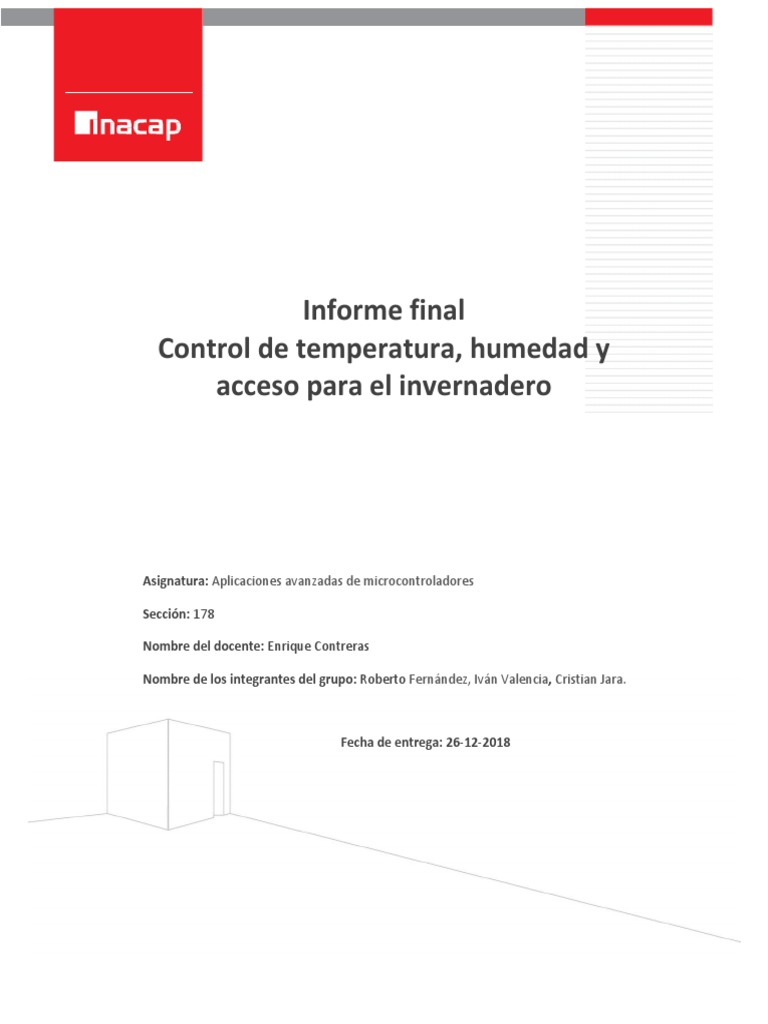 Informe Proyecto Invernadero | PDF | Arduino | Microcontrolador