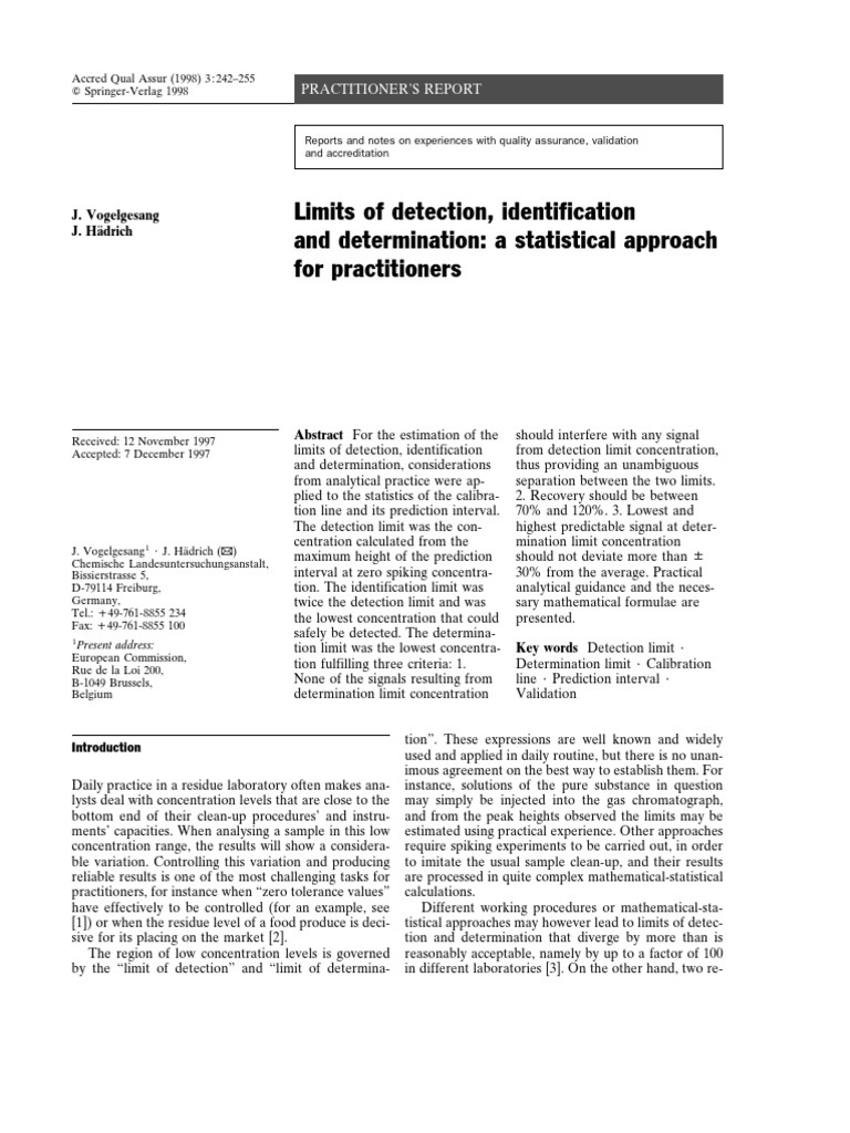 Detection Limits | Download Free PDF | Errors And Residuals | Normal Distribution