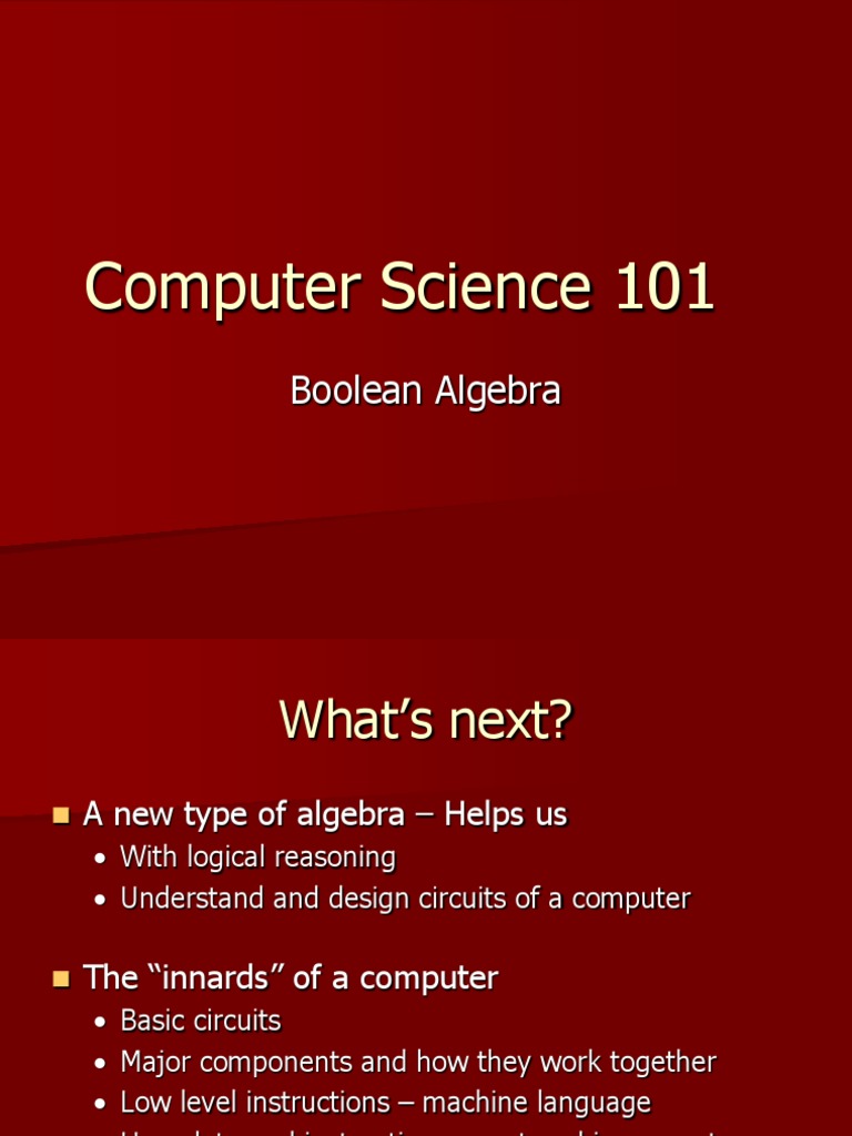 Computer Science 101: Boolean Algebra | PDF | Boolean Algebra ...
