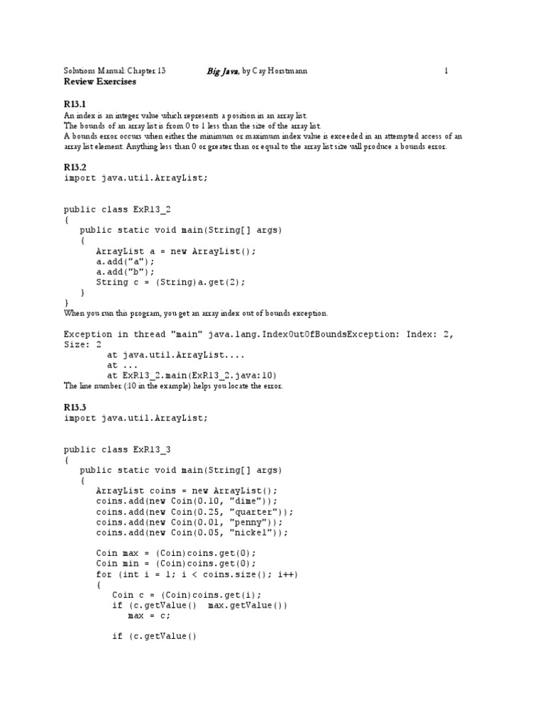 Big Java Solution Manual PDF | PDF | Matrix (Mathematics) | String (Computer Science)