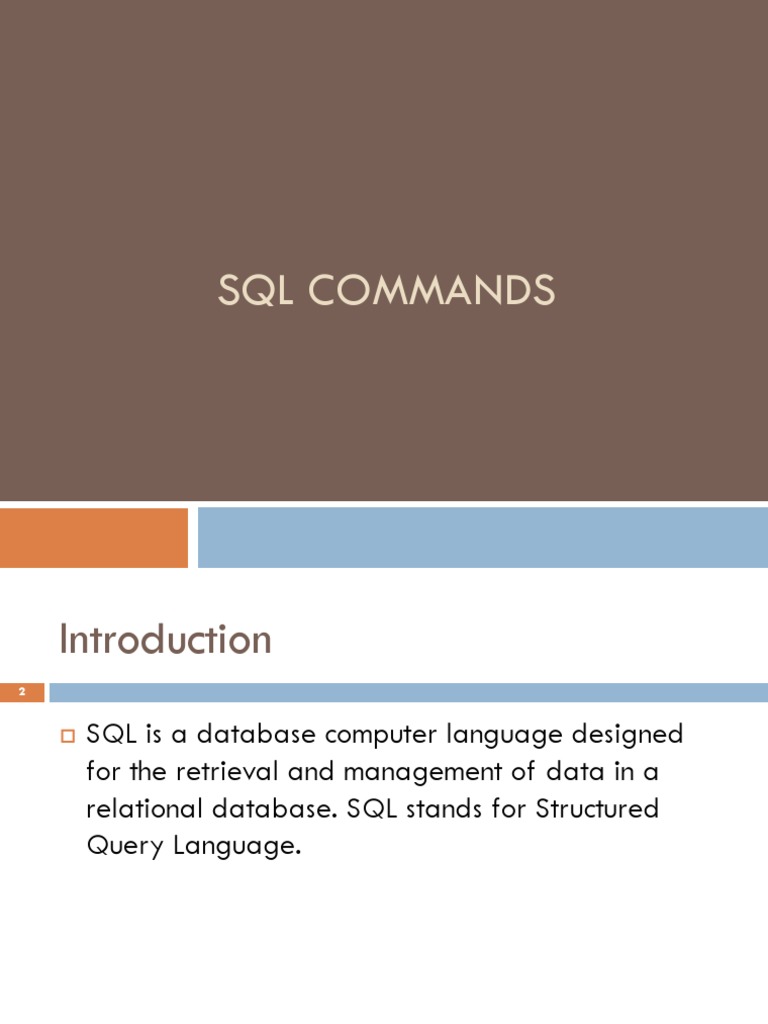 SQL Commands Quick Reference Guide | PDF | Database Index | Databases