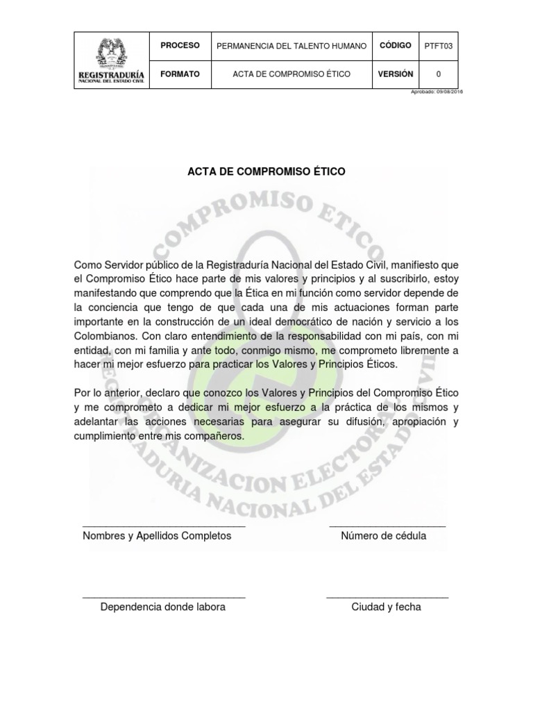 Compromiso Etico | PDF | Derecho
