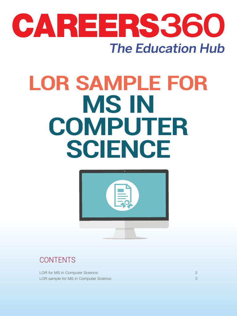 LOR For MS in Computer Science | PDF | Science | Computer Science