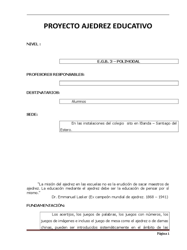 Proyecto Ajedrez Integrador | PDF | Ajedrez | Aprendizaje