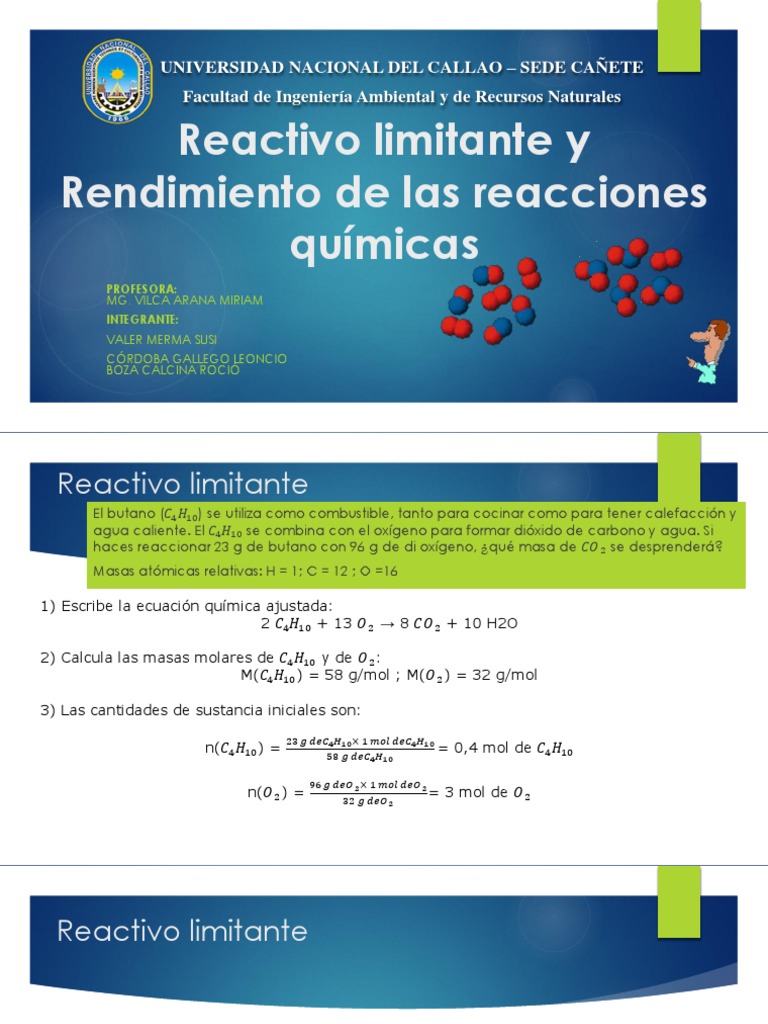 Reactivo Limitante y Rendimiento de Las Reacciones Químicas | PDF | Urea | Estequiometría