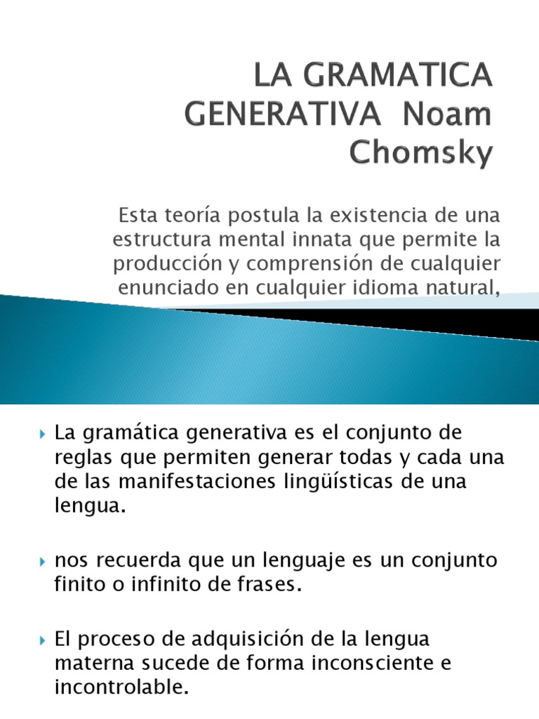 Gramatica Generativa de Noam Chomsky | PDF