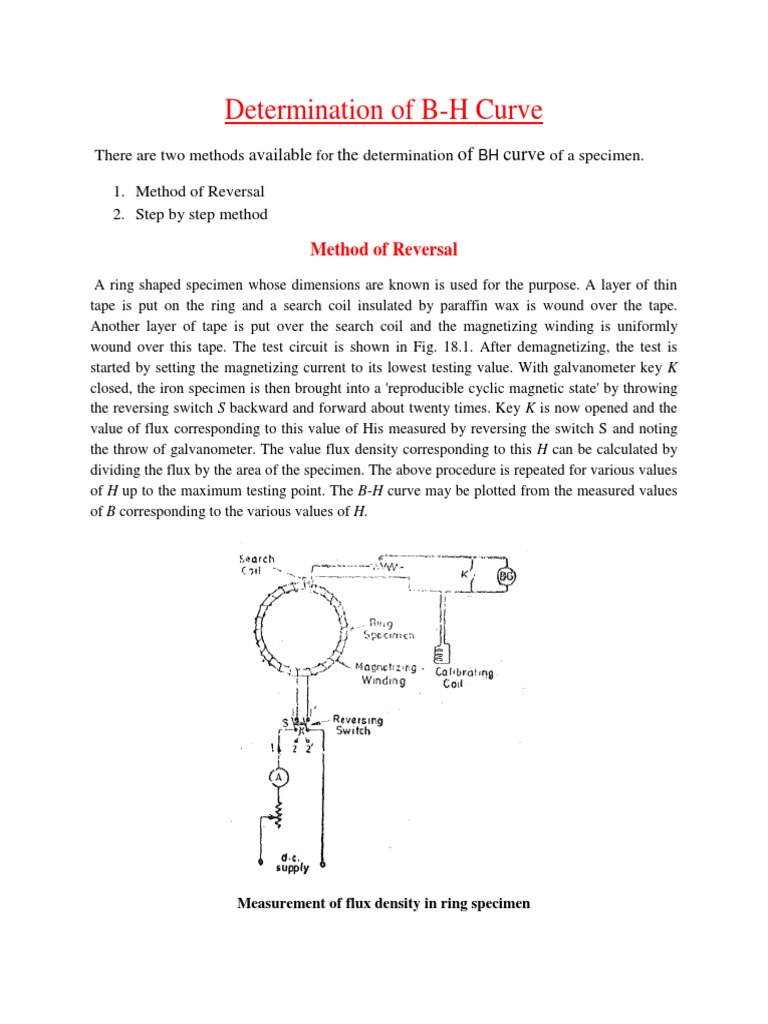 Determination of BH Curve | PDF | Hysteresis | Electromagnetism Determination of BH Curve | PDF | Hysteresis | Electromagnetism