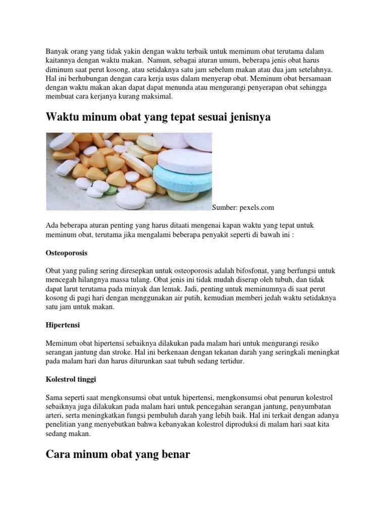 Cara Minum Obat | PDF