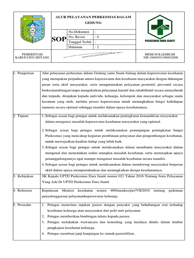 SOP Perkesmas Dalam Gedung | PDF | Pengembangan Diri | Sains & Matematika