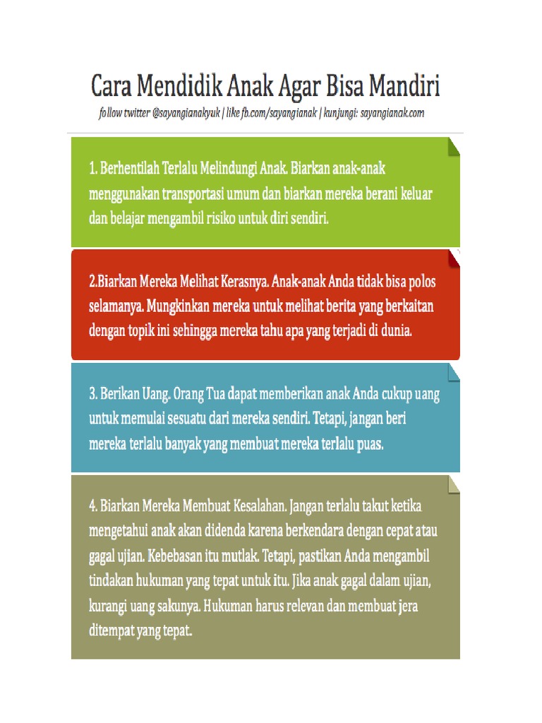 Cara Mendidik Anak Agar Bisa Mandiri | PDF