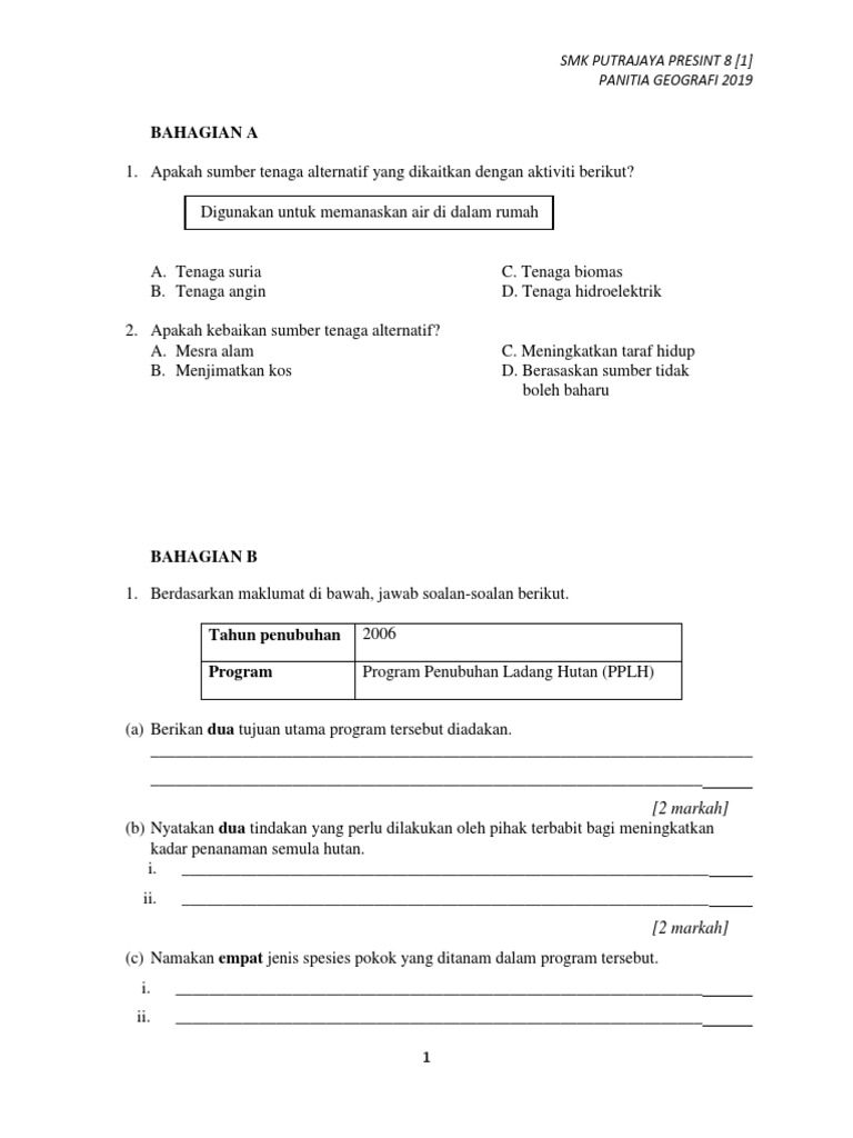 Soalan Geo Pt3 Smkpp8 | PDF